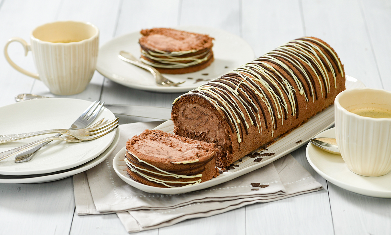 Schoko-Sahne-Rolle Rezept | Dr. Oetker