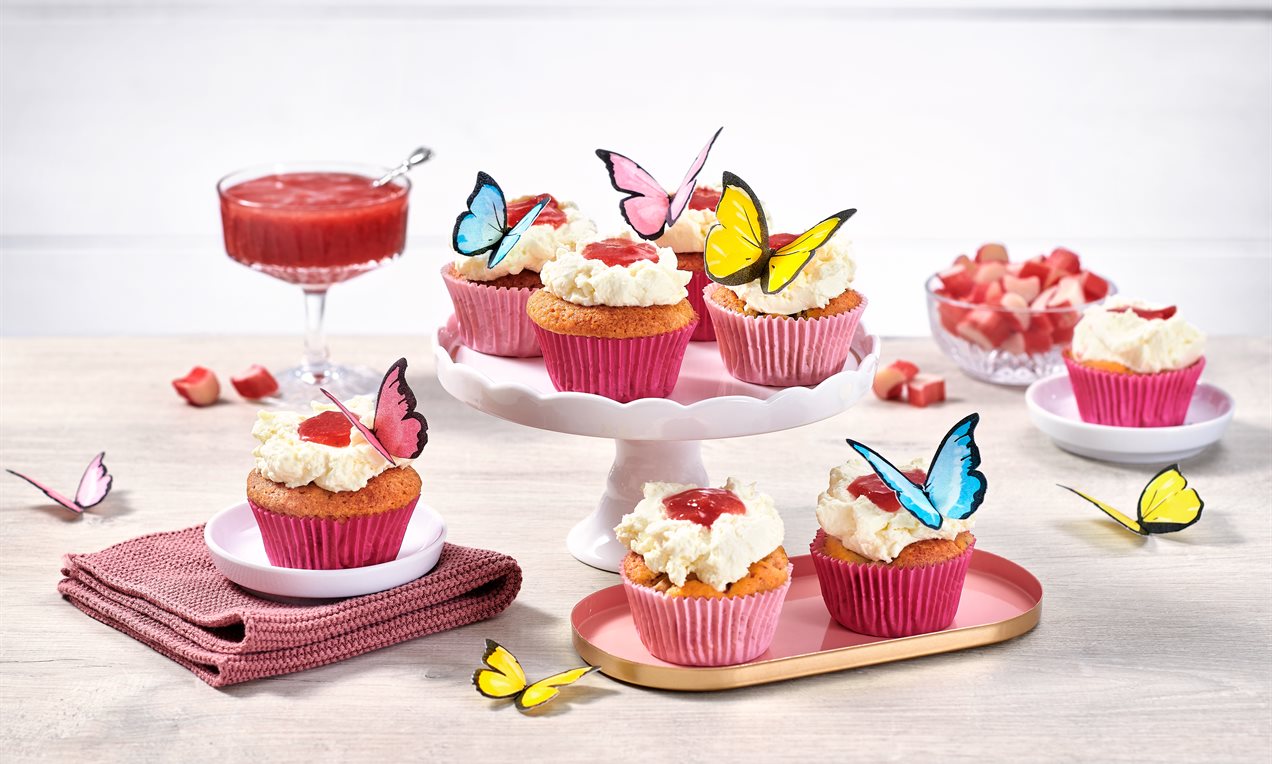 Rhabarber-Cupcakes Rezept | Dr. Oetker