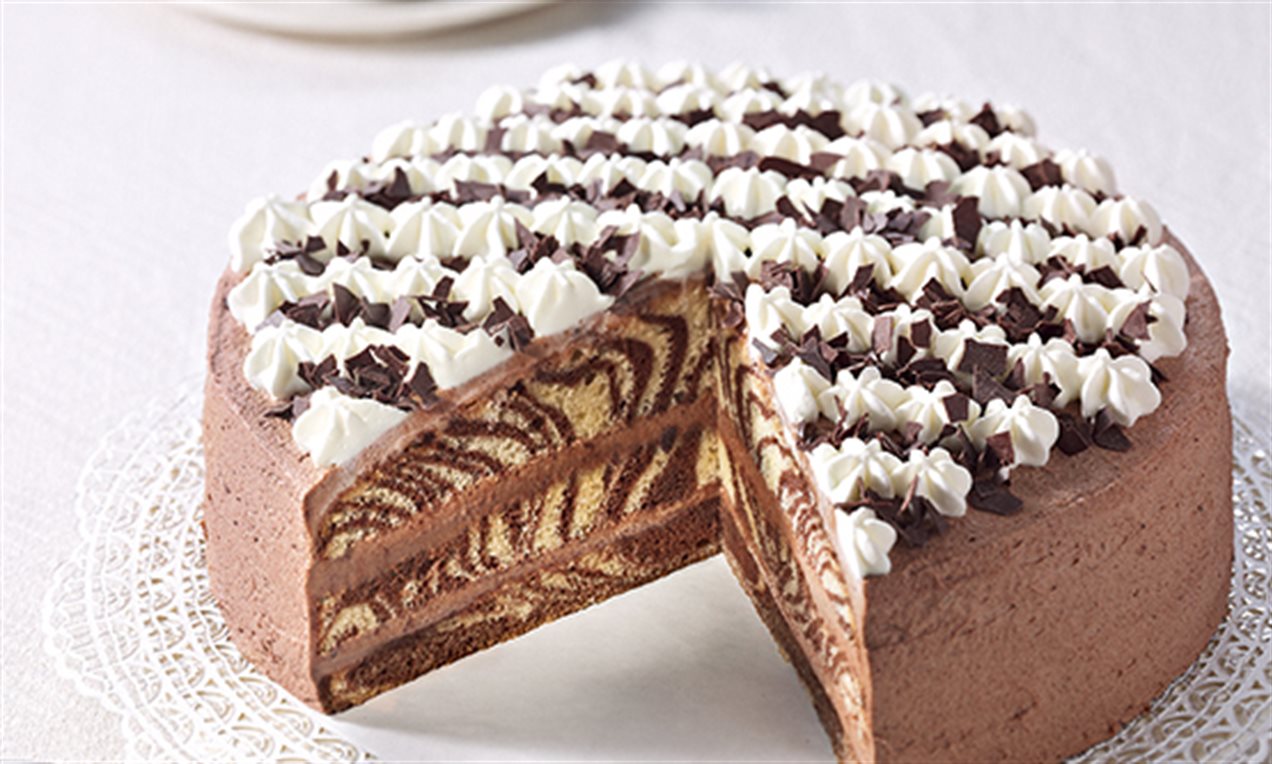 Gefüllte Zebra-Torte Rezept | Dr. Oetker